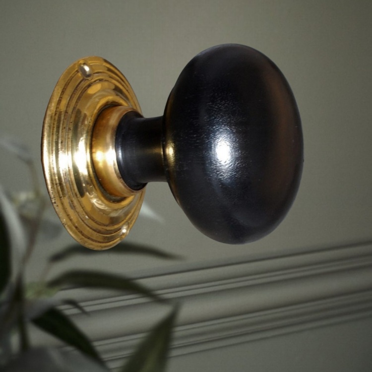 Solid Large Ebonised Bun Door Knob